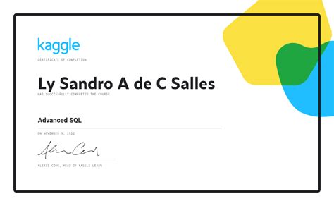 ly sandro a de c salles completed the advanced sql course on kaggle
