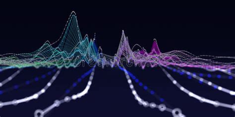 Abstract Background Contain Wireframe Graph Chaotic Noise With Blurred Lines Big Data Stock