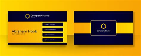 현대 창조적이고 깨끗한 다채로운 노란색 명함 디자인 템플릿 트렌디 한 단순한 추상 기하학적 세련된 웨이브 라인이있는 고급 우아한 명함 디자인 배경 벡터 일러스트 레이 션 0