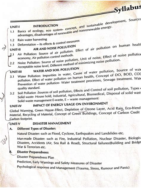 Evs Syllabus Pdf