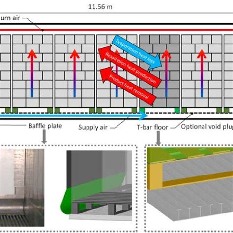 Schematic Of A Refrigerated Container Side View With Airflow And Download Scientific Diagram