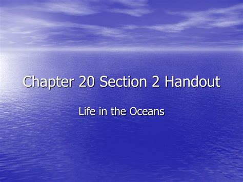 Ppt Chapter 20 Section 2 Handout Powerpoint Presentation Free