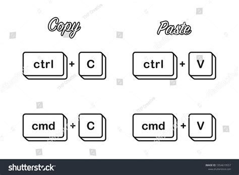 Ctrl C Cmd C V Shortcut Stock Vector Royalty Free