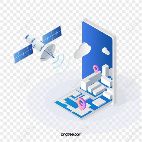 위성 포지셔닝 만화지도 전화휴대 전화색상모형 Png 일러스트 무료 다운로드 Lovepik