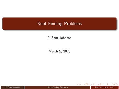 Root Finding Problems