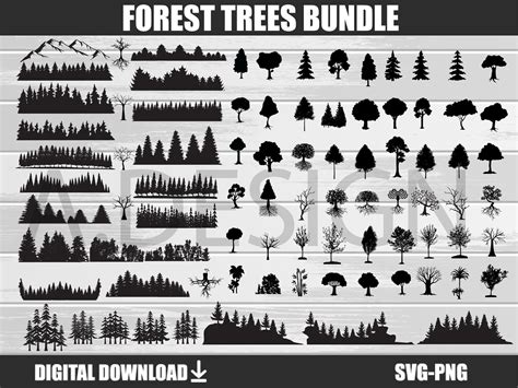 Forest Svg Bundletree Svg Bundle Forest Svg Cut Files For Etsy