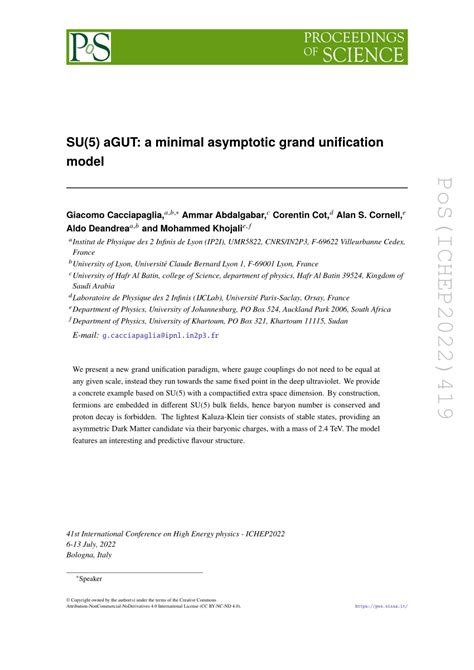 Pdf Su5 Agut A Minimal Asymptotic Grand Unification Model