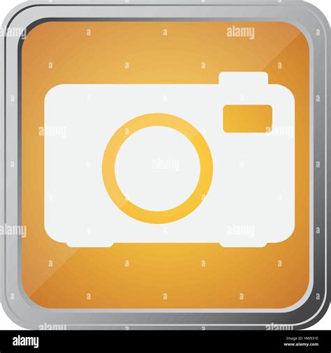 Button With Analog Camera With Background Yellow Stock Vector Image