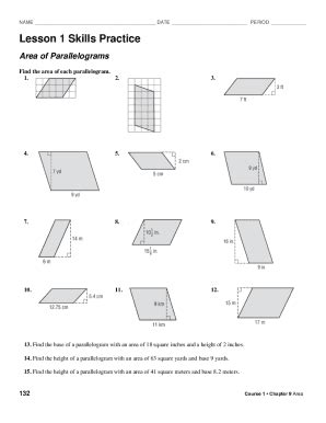 Fillable Online NAME DATE PERIOD Lesson Homework Practice Area Fax Email Print PdfFiller