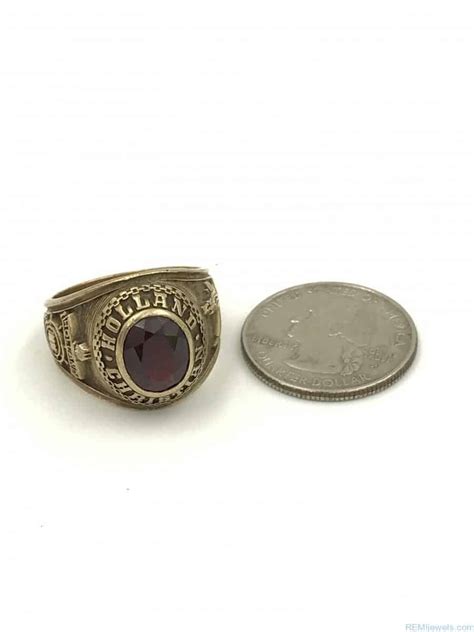 Vintage 10k Yellow Gold 1972 Ruby Jostens Mens Class Ring