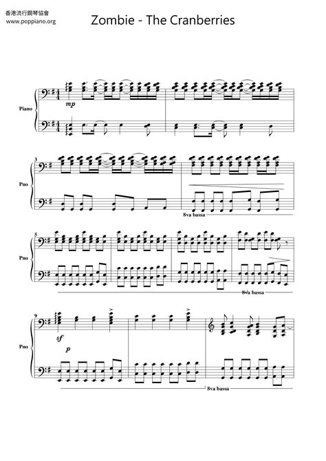 Zombie The Cranberries Sheet Music Pdf Free Score Download