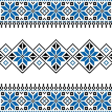 Traditional Ukrainian Folk Art Knitted Embroidery Pattern Punti Di