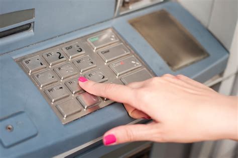 Free Photo Finger Pressing Password Number On Atm Machine