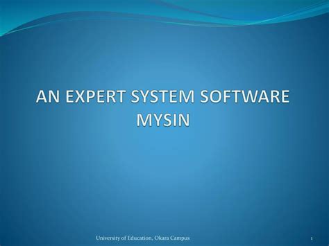 Expert System Examples Pptx