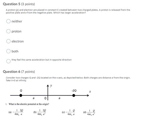 Solved Question 5 3 Points A Proton P And Electron Are Chegg Com