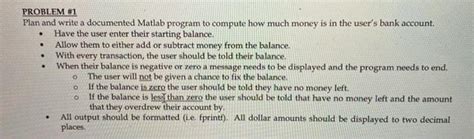 solved problem 1 plan and write a documented matlab
