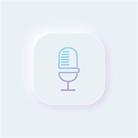 Microphone Button In Neumorphism Style For Ui Ux Design And Mobile App Mic Icon Stock Vector
