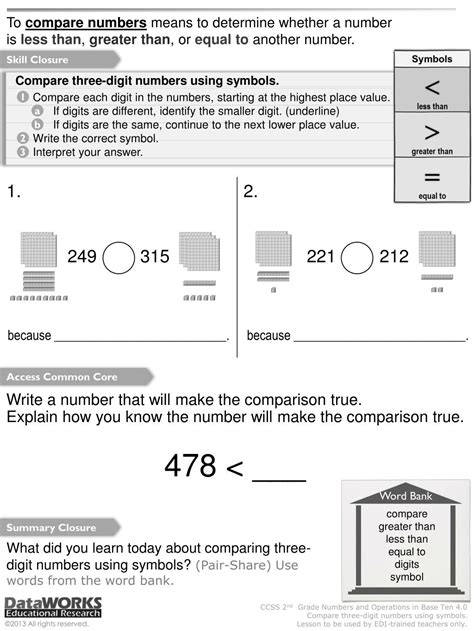 PPT We Will Compare Three Digit Numbers Using Symbols 1 PowerPoint Presentation ID 5769735