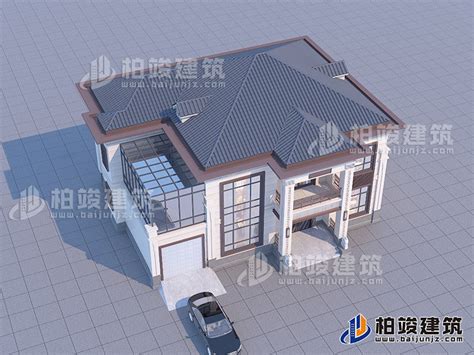 农村自建房二层设计图及效果图带车库bz2735新中式风格设计图 柏竣建筑