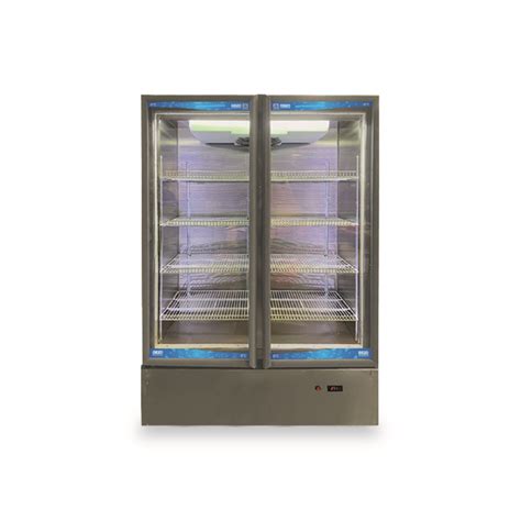 Heladera Exhibidora Vertical 2 Puertas Acero Inox Motor Inferior