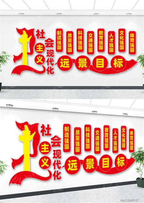 现代化远景目标标语文化墙图片下载 红动中国