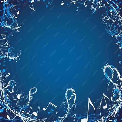 Premium Vector A Blue Background With Music Notes And A Blue Background