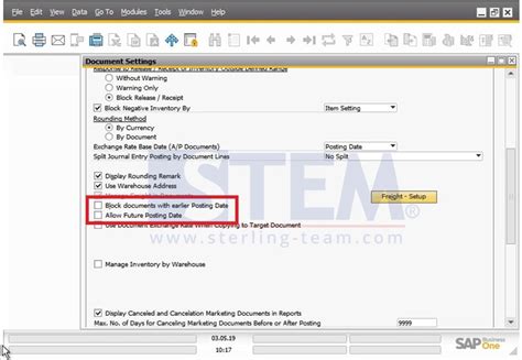 sap business one tips stem how to set early or future posting date on