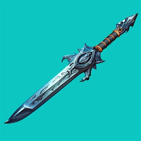 Premium Vector Vector Sword Icon In The Style Of A Classic Fantasy Rpg Game Vector Illustration