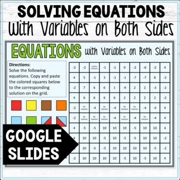 Solving Equations With Variables On Both Sides Activity Printable And Digital