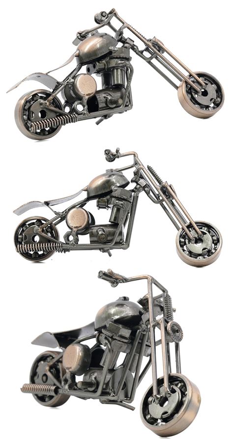 Mettle铁艺摩托车模型摆件 家居办公装饰仿古工艺品摆设生日礼物 阿里巴巴