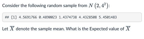 solved consider the following random sample from n 2 42
