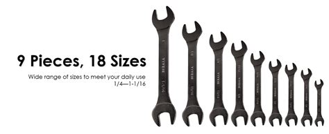 Yiyeie 9pc Super Thin Wrench Set Sae 14 To 1 116 Nickel Plating Cr V Steel Ultra Slim