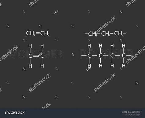 Monomer Polymer Molecular Skeletal Chemical Formula Stock Vector Royalty Free 2422517359