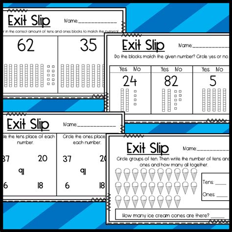 Place Value Tens And Ones Exit Slips Made By Teachers