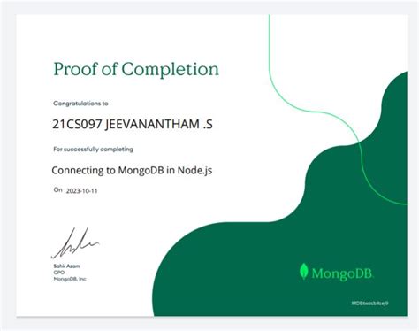 Jeevanantham S On Linkedin Connecting To Mongodb In Nodejs Completion