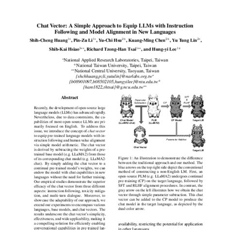 Chat Vector A Simple Approach To Equip Llms With Instruction Following