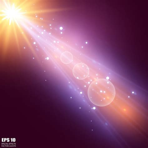 투명한 햇빛 특수 렌즈 플래시 조명 효과 프리미엄 벡터