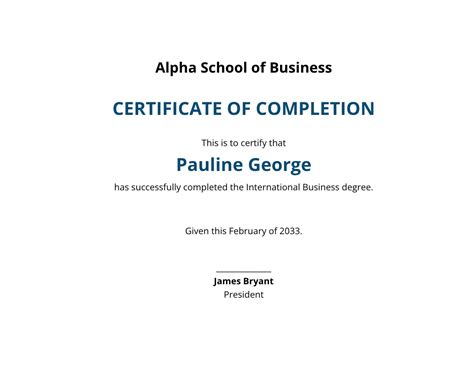 Free International Business Certificate Template To Edit Online