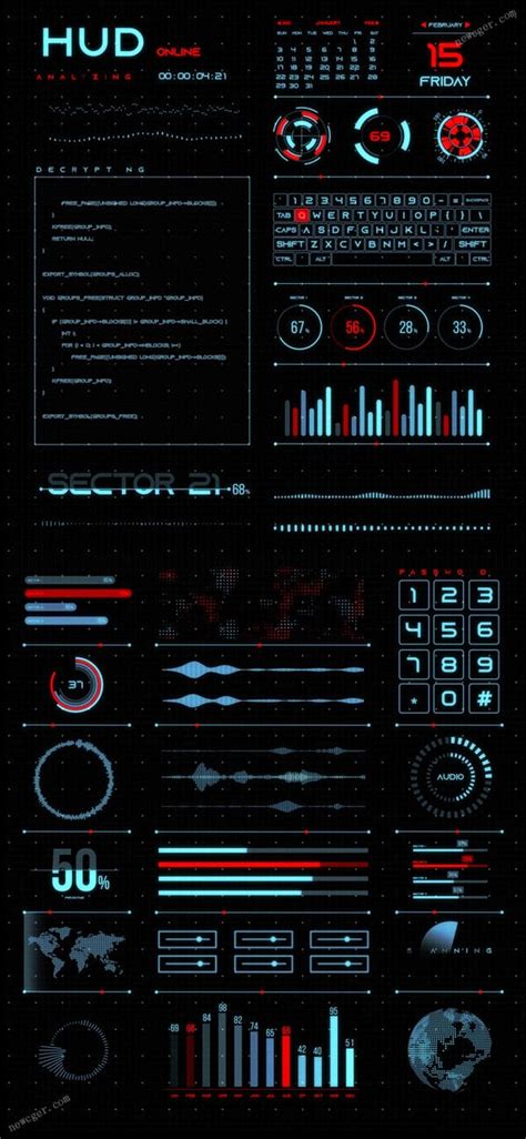 一般通用型hud全息高科技屏幕界面元素素材ae模板 Ae模板 新cg儿 Newcger