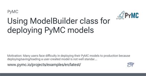 Using Modelbuilder Class For Deploying Pymc Models — Pymc Example Gallery