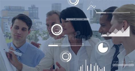 Animation Of Multiple Graphs Loading Circles Diverse Coworkers