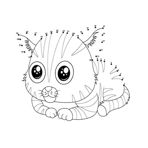 Раскраски животное точка за точкой точка за точкой | Премиум векторы