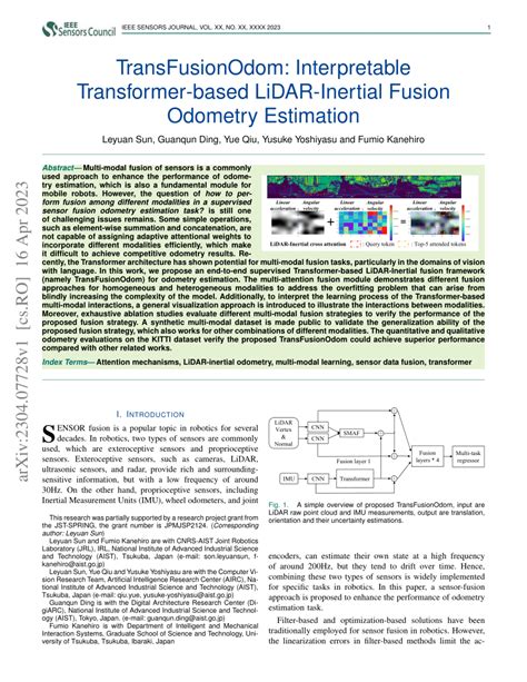 Pdf Transfusionodom Interpretable Transformer Based Lidar Inertial
