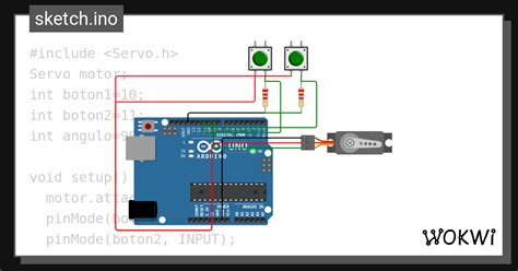 Girar Servo Con Botones Wokwi Esp32 Stm32 Arduino Simulator