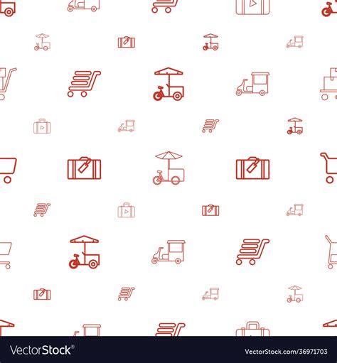 Trolley Icons Pattern Seamless White Background Vector Image