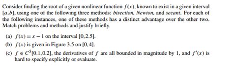 Solved Consider Finding The Root Of A Given Nonlinear