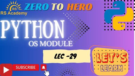 Topic Os Module In Python Lec 29 Rs Academy Aktu Youtube