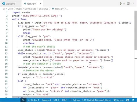 Completed Task 4 Rock Paper Scissors Game 🪨 ️ Sharanya Gajjela Posted On The Topic Linkedin