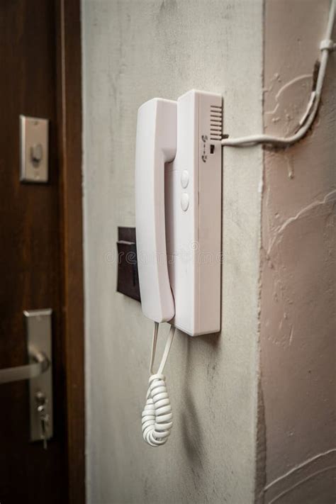 White Intercom System Mounted On Wall Stock Image Image Of Smart Voice 320876363