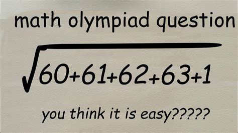 Nice Math Olympiad Question Youtube
